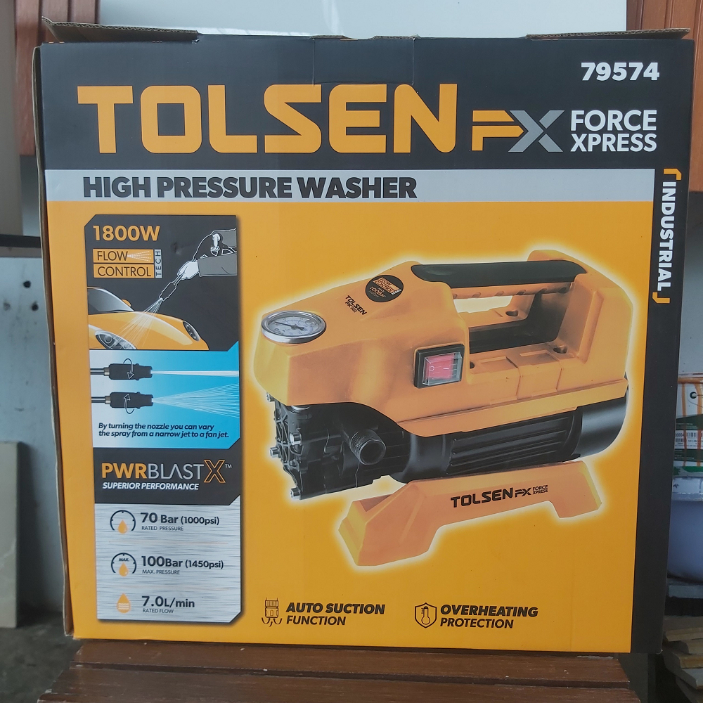 TOLSEN HIGH PRESSURE WASHER 100 BARS/ 1800W - Nimz power tools