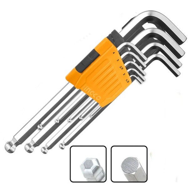 INGCO Ball point hex key 9pcs - Nimz power tools